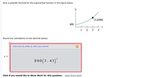 Solved Give A Possible Formula For The Exponential Function