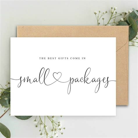 The Best Ts Come In Small Packages Pregnancy Announcement A5 Card