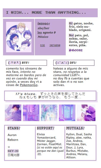 Purple Carrd Inspo Instagram Lluvia