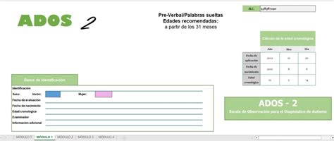 CORRECTOR ADOS 2 Escala Para El Diagnostico Del Autismo