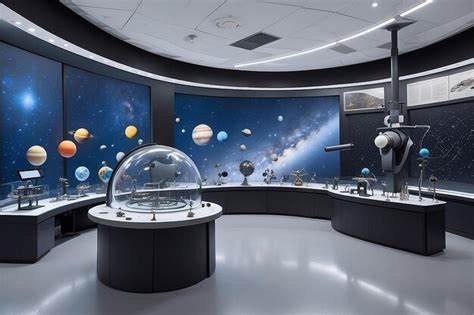 Premium Photo Illustrate A Section Of The Lab Dedicated To Astronomy Featuring Models Of