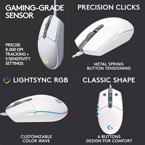 Gamkart Logitech G Wired Gaming Mouse White
