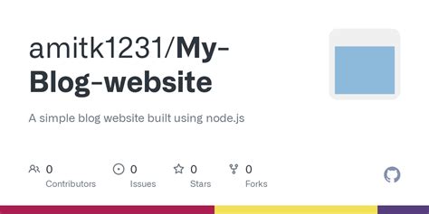 Github Amitk1231my Blog Website A Simple Blog Website Built Using