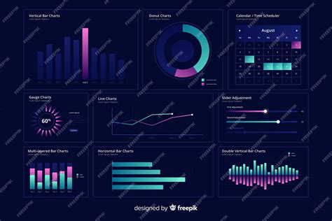 Free Vector Gradient Dashboard Elements Collection