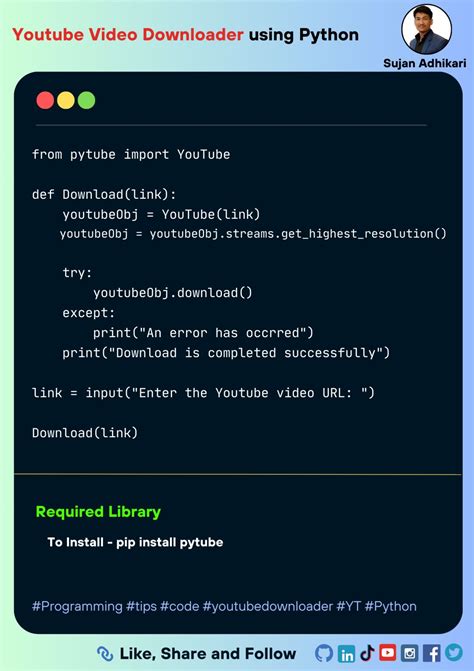 Sujan Adhikari On Linkedin Programming Tips Code Youtubedownloader