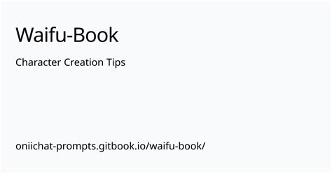 Character Creation Tips Waifu Book