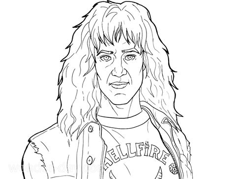 Stranger Things Coloring Pages Steve Steve Stranger Things Coloring Page Free Printable Coloring