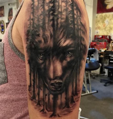 Damon Conklin Wolf Woods By Damon Conklin Tattoonow