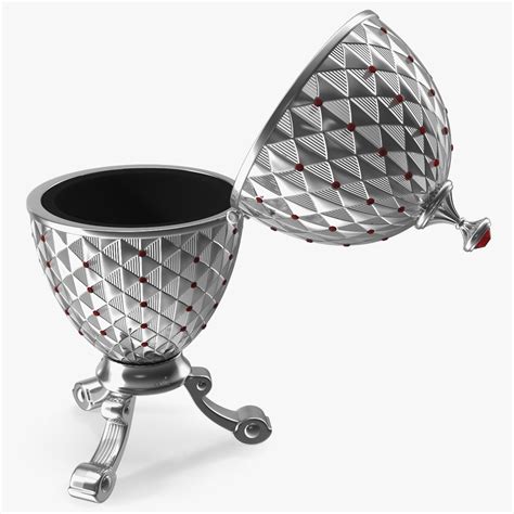 Vintage Faberge Egg Silver Open 3d Model 19 3ds Blend C4d Fbx Max Ma Lxo Obj Free3d