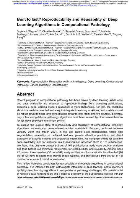 Pdf Built To Last Reproducibility And Reusability Of Deep Learning