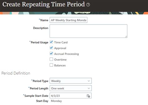 create repeating time period iavinash