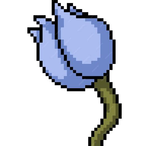 Premium Vector Pixel Art Of Blue Lotus Bud