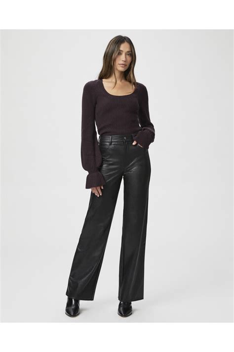 Paige Sasha Faux Leather Black Editorialist