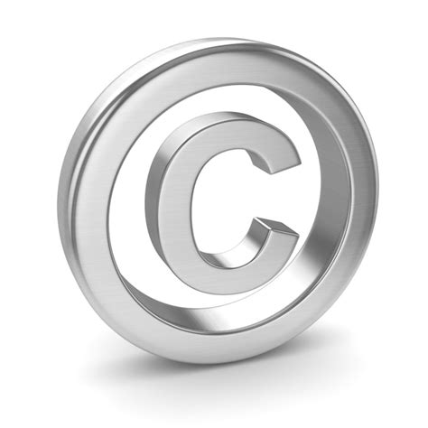 Premium Photo Chrome Copyright Icon This Is A 3d Rendered Computer
