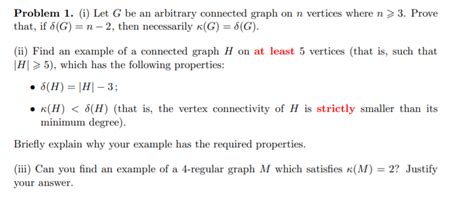 solved problem 1 i let g be an arbitrary connected graph