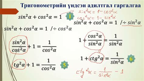 Тригонометр функцийн адилтгалууд Youtube