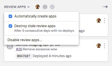 Review Apps Heroku Dev Center