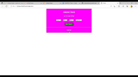 Alarm Clock Project Html Css And Javascript Youtube
