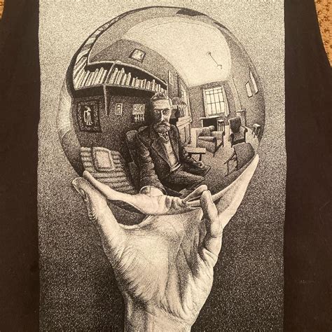 Hand With Reflecting Sphere Self Portrait Mc Escher Art Drawings