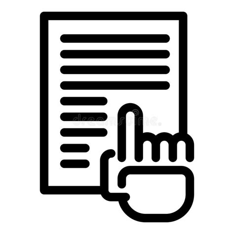 Hand Pointing At Document Reading And Understanding Contract Icon