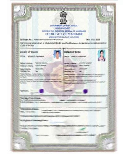 Marriage Registration Certificate In Kolkata