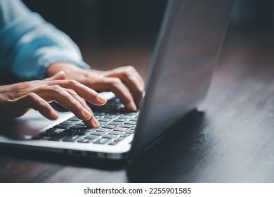 Side View Male Hands Typing On Stock Photo Shutterstock
