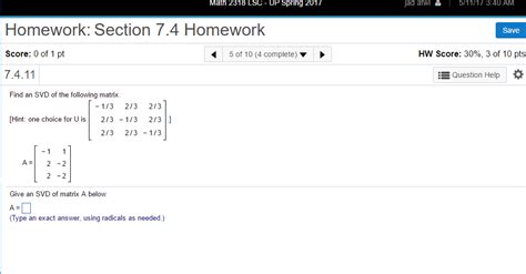 Solved Find An SVD Of The Following Matrix A 1 1 2 2 2 Chegg