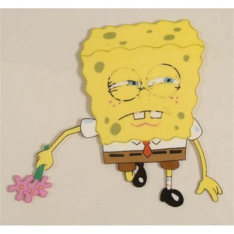 Production Spongebob Art Cel Original Squinting Face