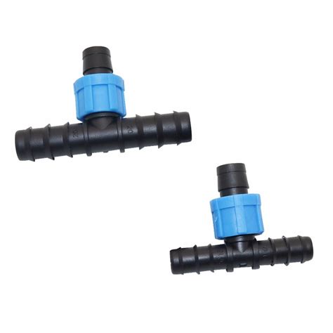 Drip Irrigation 16mm Tee Connector Fittings Thread Lock Hose 50 Pcs Set
