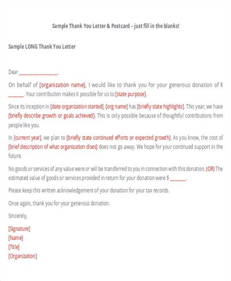 Free 6 Sample Nonprofit Thank You Letter Templates In Ms Word Pdf
