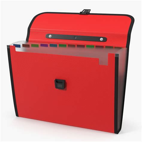 Expandable Document File Folder Red Open 3d Model 29 3ds Blend