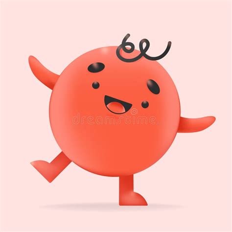 Funny 3d Geometric Circle Shape With Happy Emotion Stock Vector Illustration Of Education