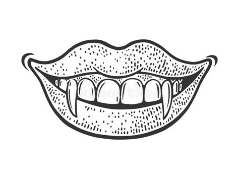 Vampire Girl Smile Sketch Vector Illustration Stock Vector