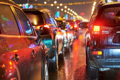 Engarrafamento Ou Colapso Em Uma Estrada Da Rua Da Cidade No Feriado Imagem De Stock Imagem De