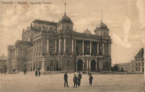 Croatian National Theatre Zagreb Croatia Eastern Europe Postcard