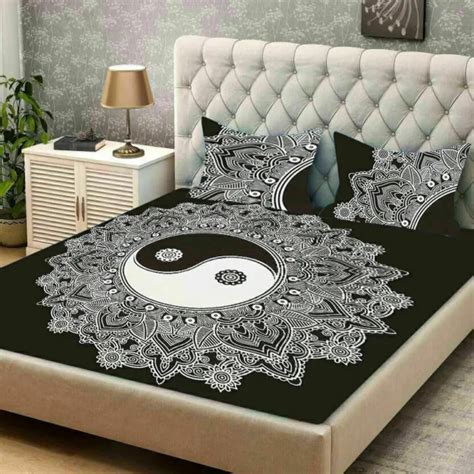 PARURE DE LIT En Coton Yin Yang Queen Size Drap De Lit Ethnique Avec EUR PicClick FR