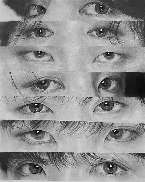 Pmh5813 Shared A Photo On Instagram 눈 Bts전체 맴버를 그리는 방법 눈 연필은 너무
