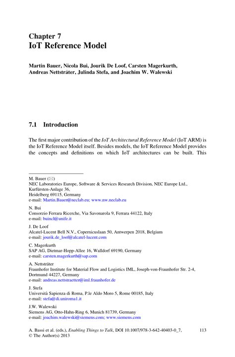 Pdf Iot Reference Model