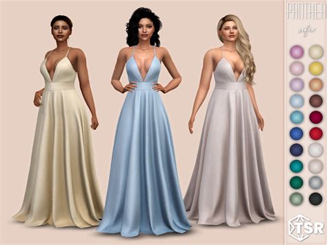 The Sims Resource Panthea Dress Sims 4 Wedding Dress Dress Sims 4
