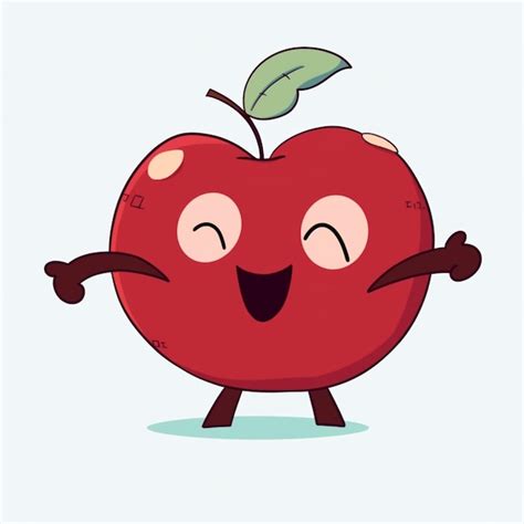 Premium Ai Image Cartoon Apple With Arms And Legs Generative Ai