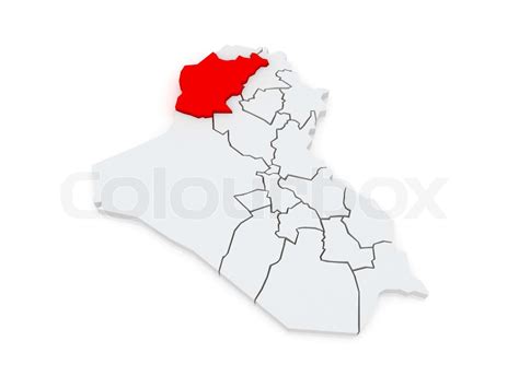 Map Of Ninawa Iraq Stock Image Colourbox