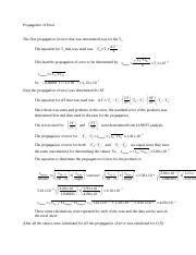 P Chem Lab Propagation Of Error Docx Propagation Of Error The First Propagation Of Error That