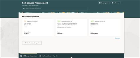 Responsive Self Service Procurement Not Able To Create Inventory