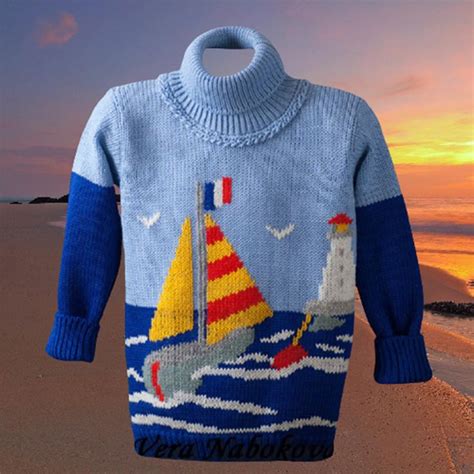 Свитер "Морской пейзаж". | Baby knitting patterns, Knit baby sweaters ...