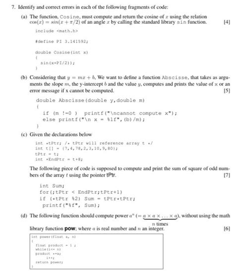 Solved Identify And Correct Errors In Each Of The Chegg