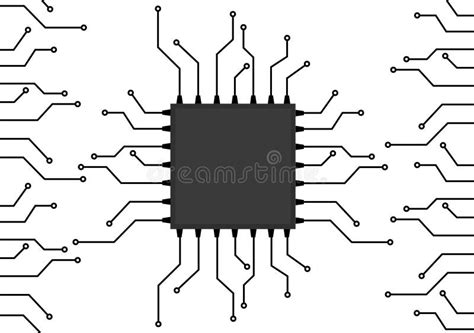 Circuit Board With A Microprocessor For A Computer Scheme Vector