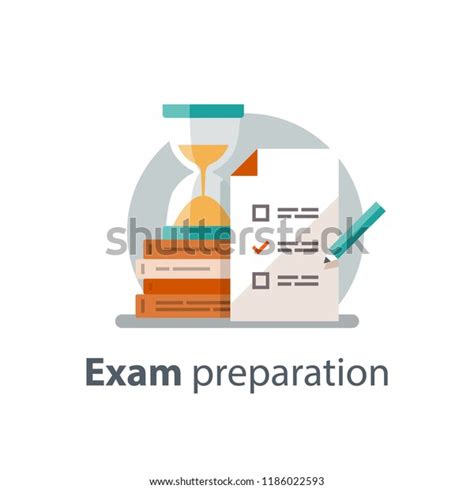 Exam Preparation School Test Examination Concept Stock Vector Royalty