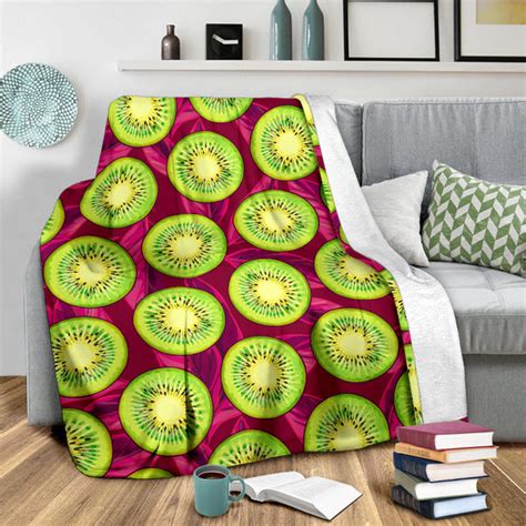 Kiwi Pattern Print Design Kw05 Fleece Blanket Jorjune