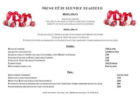 Menu Au Les Uns Avec Les Hôtes Berchem Sainte Agathe