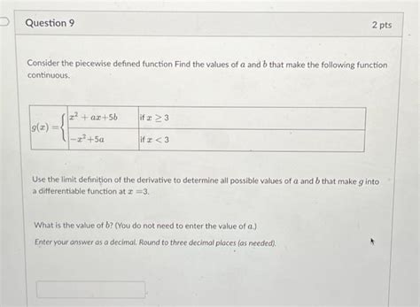 Solved Consider The Piecewise Defined Function Find The Chegg